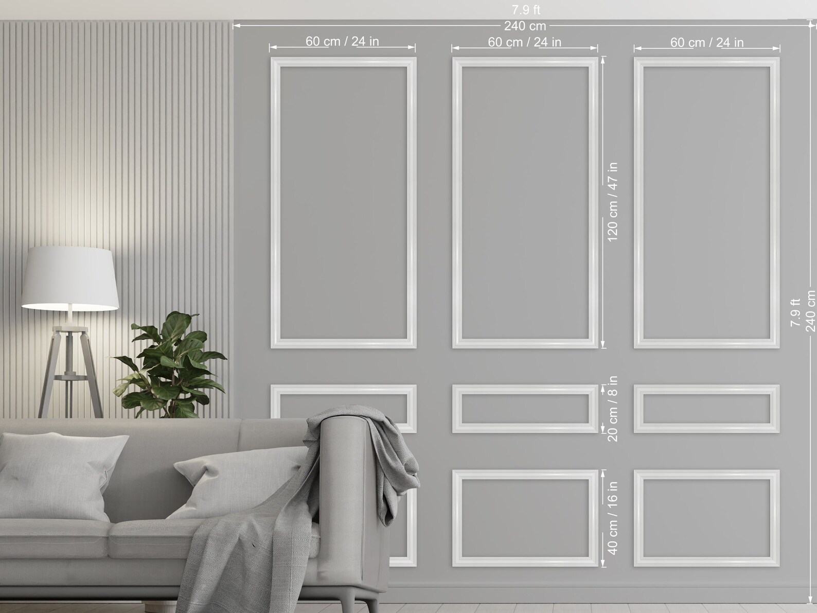 DIY Wall Moulding Design, Wainscot Molding Kit for Paneling, Self ...