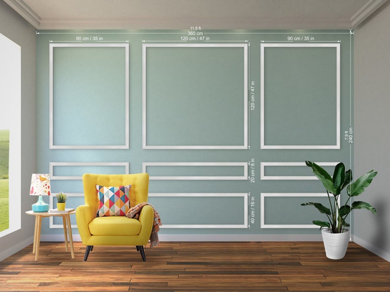 DIY Wall Moulding Panel, Wainscot Molding Kit for Paneling, Peel and Stick Wall Trim Kit ...