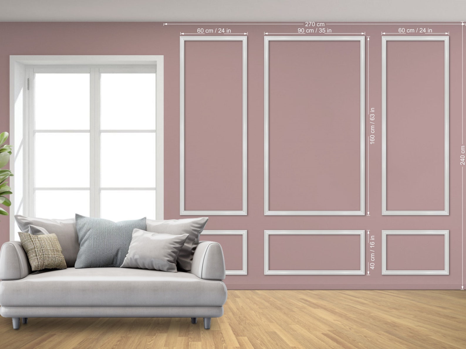 Premade Wall Moulding Panel, Wall Moulding Kit for Paneling, Self ...