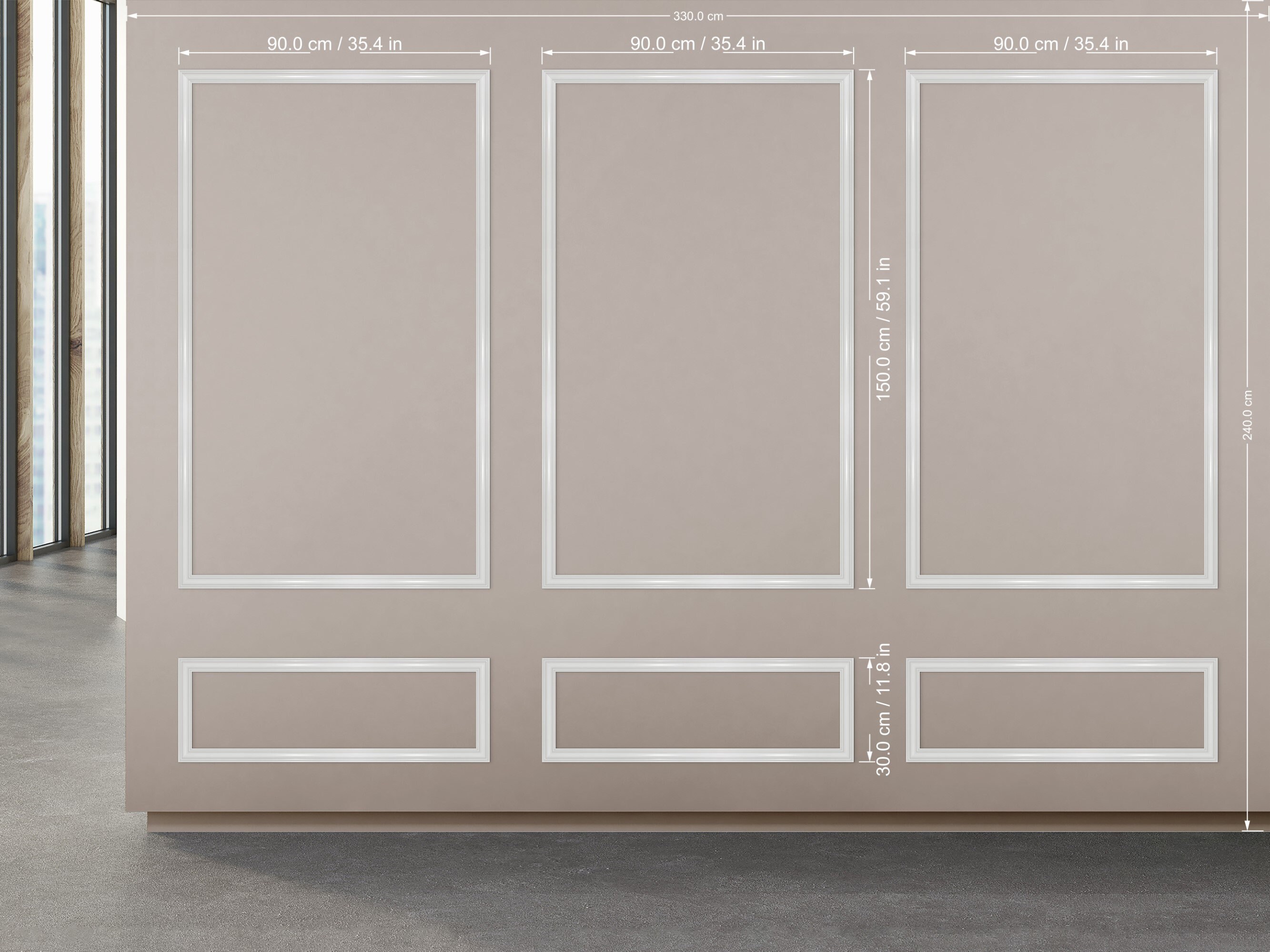 Self-adhesive Wall Frame Panels, Precut Wainscoting Kit, Ready to ...