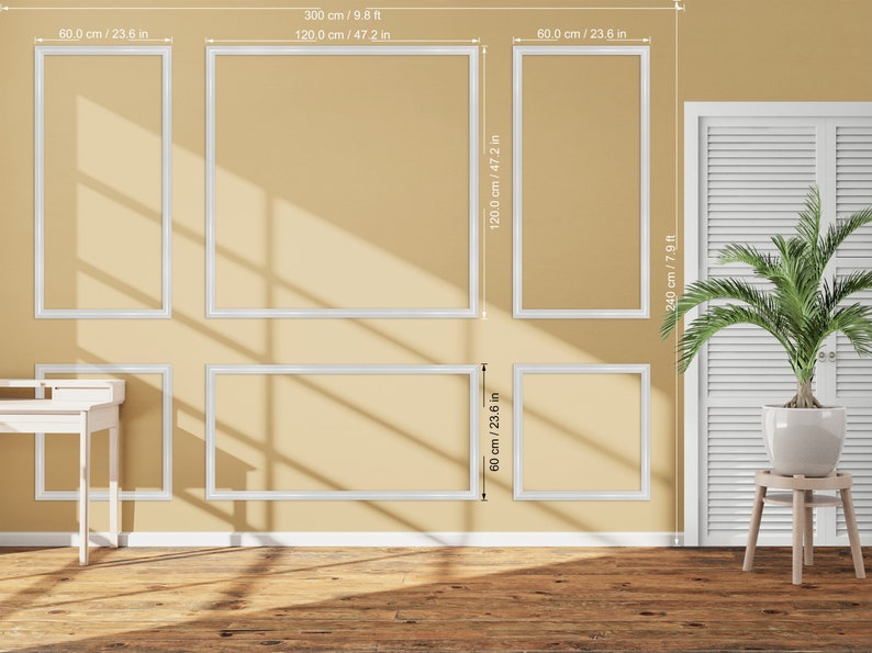 DIY Wall Frame Panel, Peel and Stick Wall Moulding, Primed Wall ...