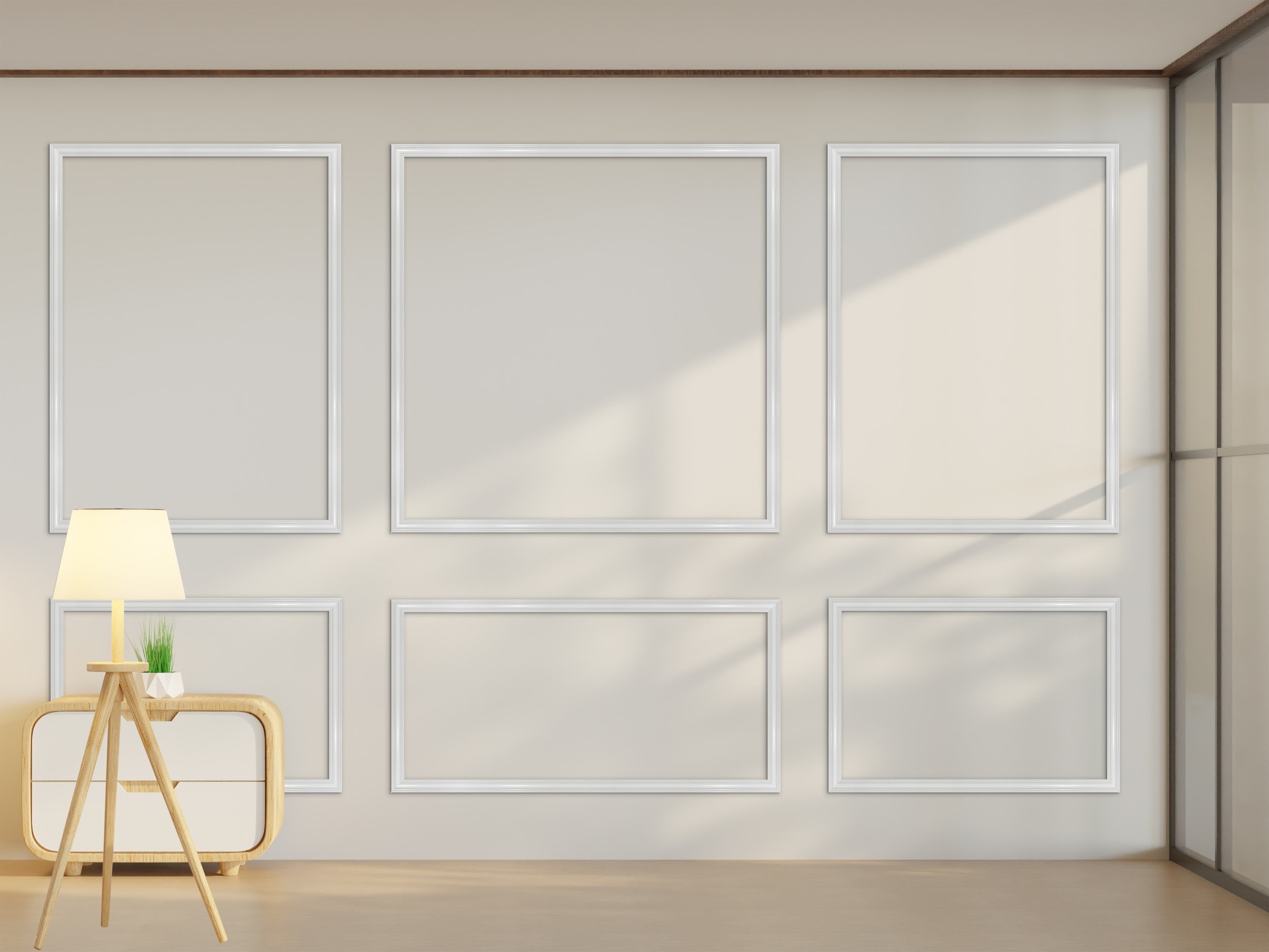 DIY Framed Wall Panel, Peel and Stick Picture Frame Mould, Primed Wall ...