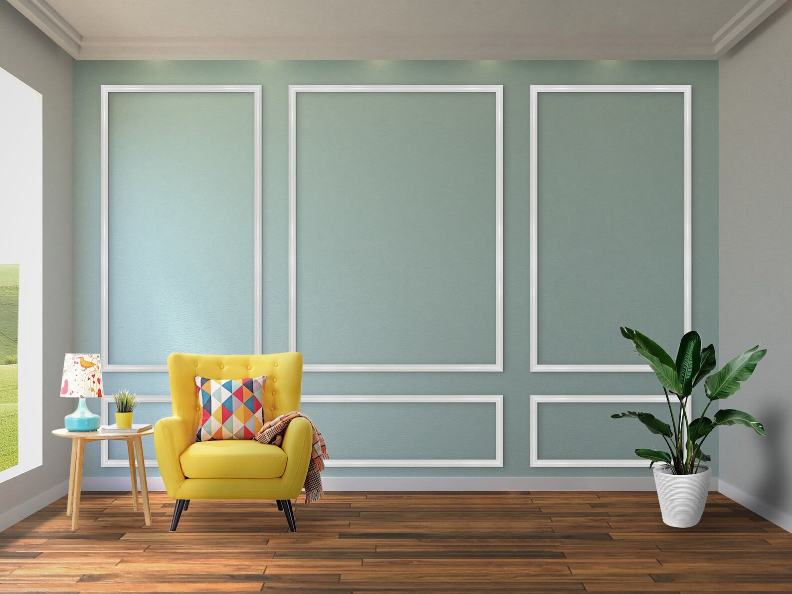 Peel and Stick Wall Frame Panels, Precut Wainscot Moulding Kit, Ready ...