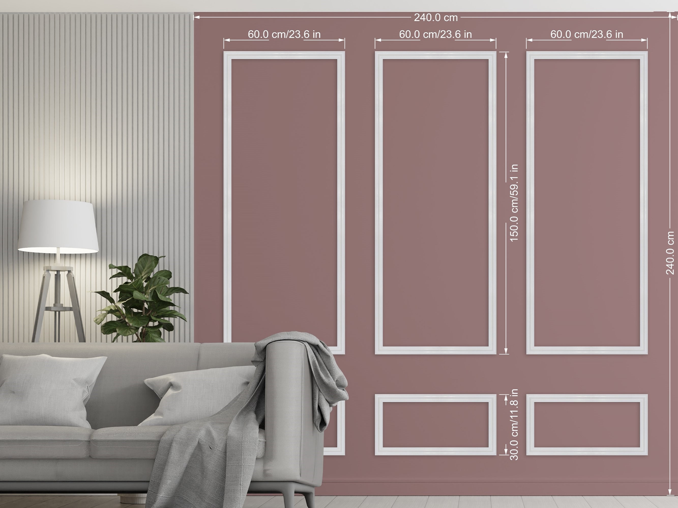 Primed Wall Moulding Kit, Self-adhering Wall Panel Kit, Picture Frame ...