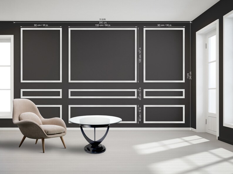 DIY Wall Moulding Panel, Wainscot Molding Kit for Paneling, Peel and Stick Wall Trim Kit ...