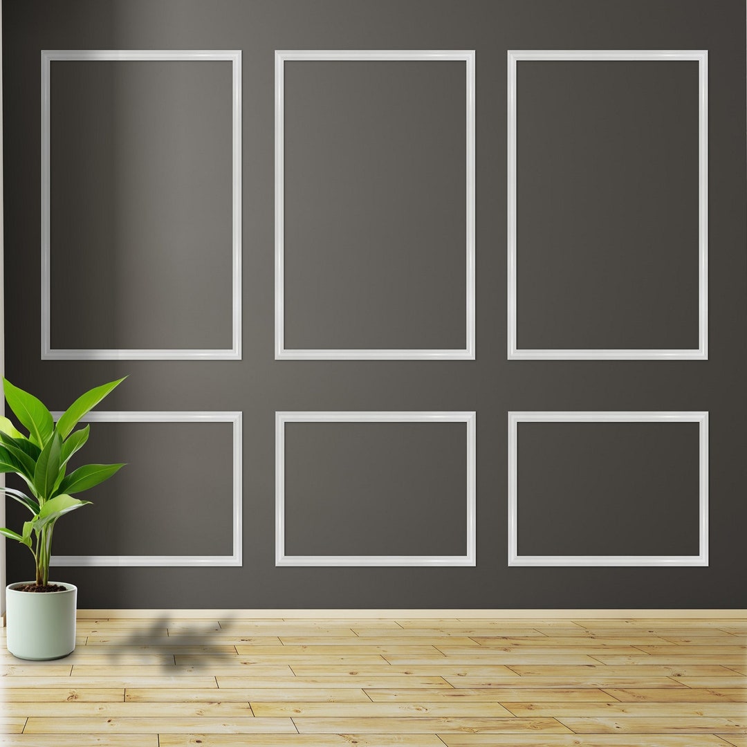 DIY Framed Wall Panel, Peel and Stick Picture Frame Mould, Primed Wall ...