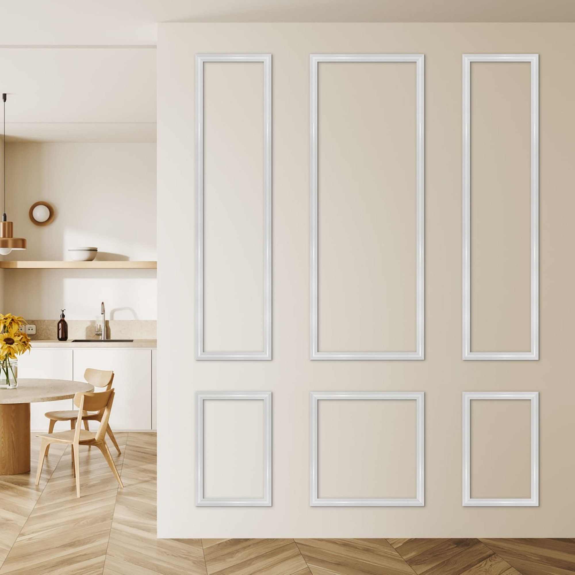 DIY Wall Frame Moulding, Peel and Stick Wall Panel, Primed Panel ...