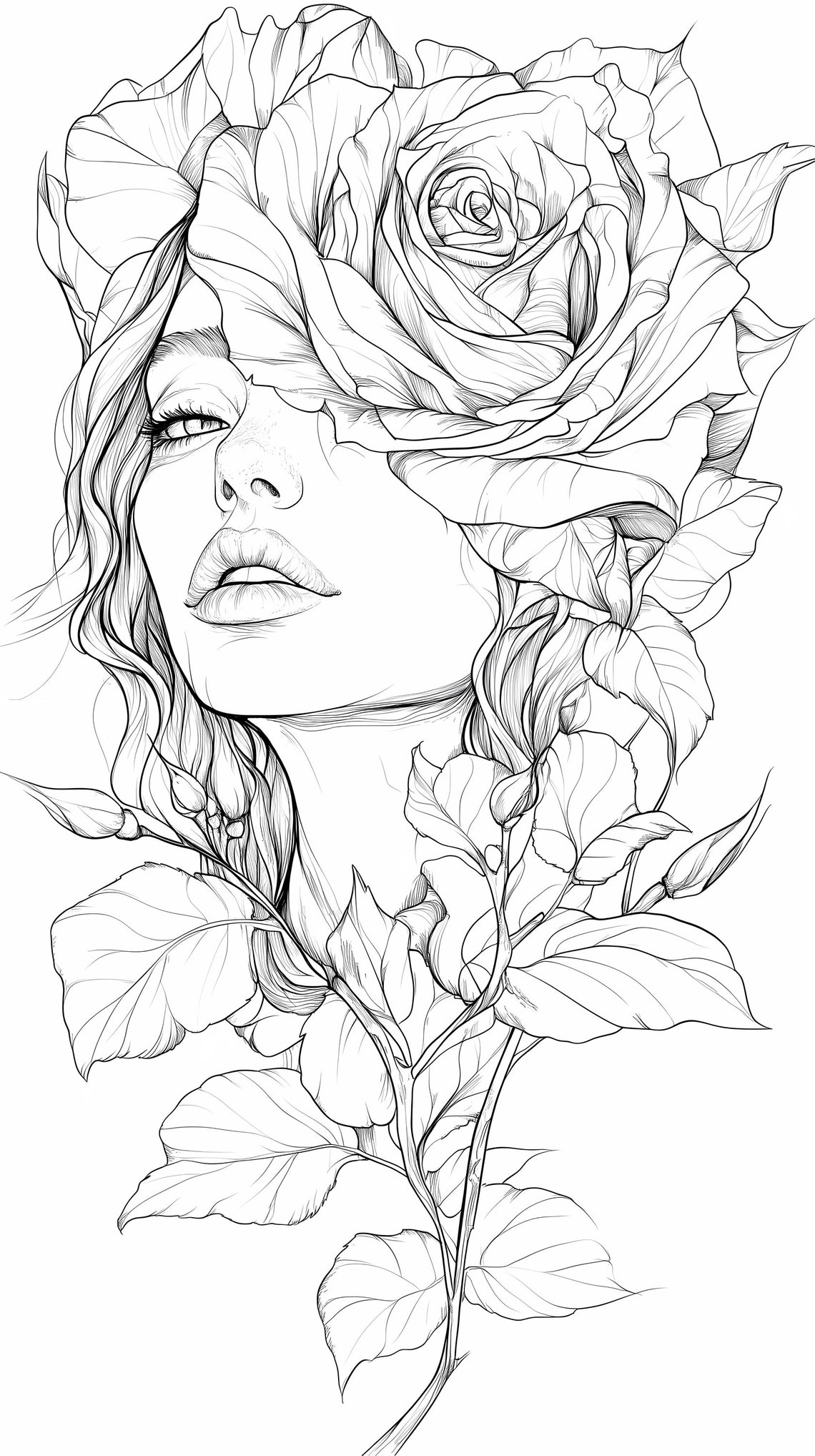 Page 1 of Rose Coloring From the Rose Coloring Pages Collection by MUNZ ...