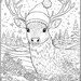 Christmas Reindeer Coloring Page Cute Winter Scene With Festive Deer ...