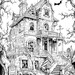 Haunted House Coloring Page Spooky Halloween Mansion Gothic Haunted ...