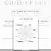 The Wheel of Life Worksheet, Life Balance Assessment Tool, Certified ...