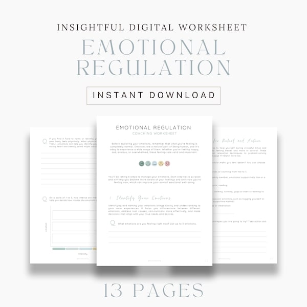 Emotional Well Being Worksheets - Etsy