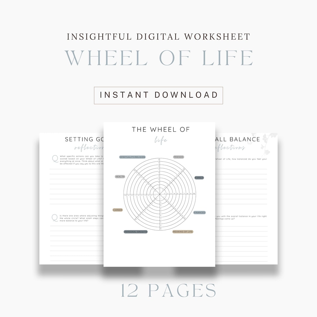 The Wheel of Life Worksheet, Life Balance Assessment Tool, Certified ...