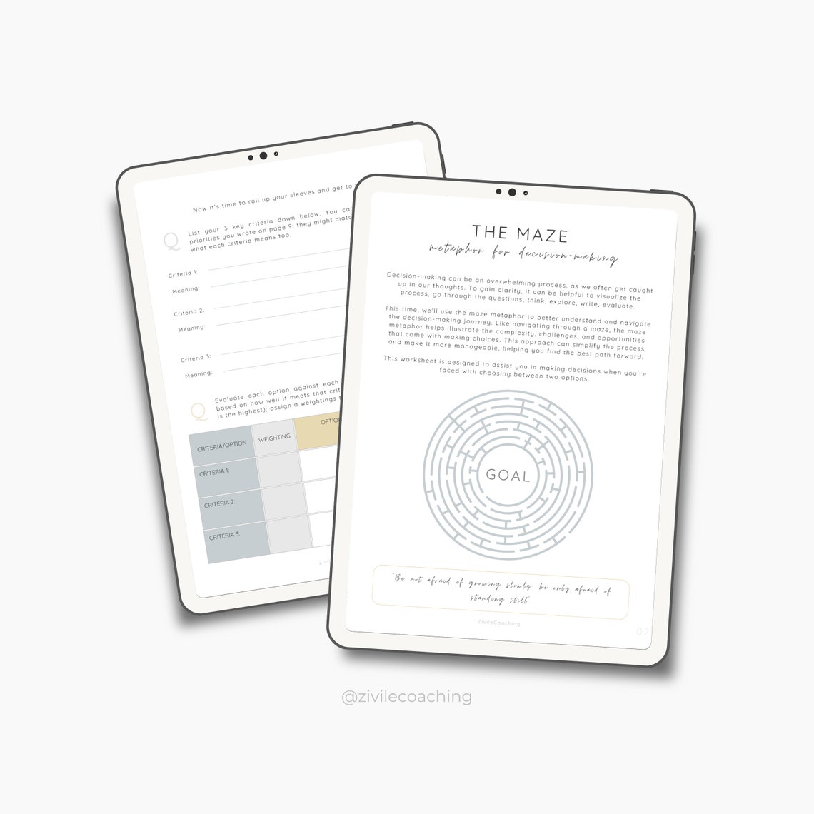 Decision Making Worksheet, Certified Life Coach Worksheet, Evaluate ...