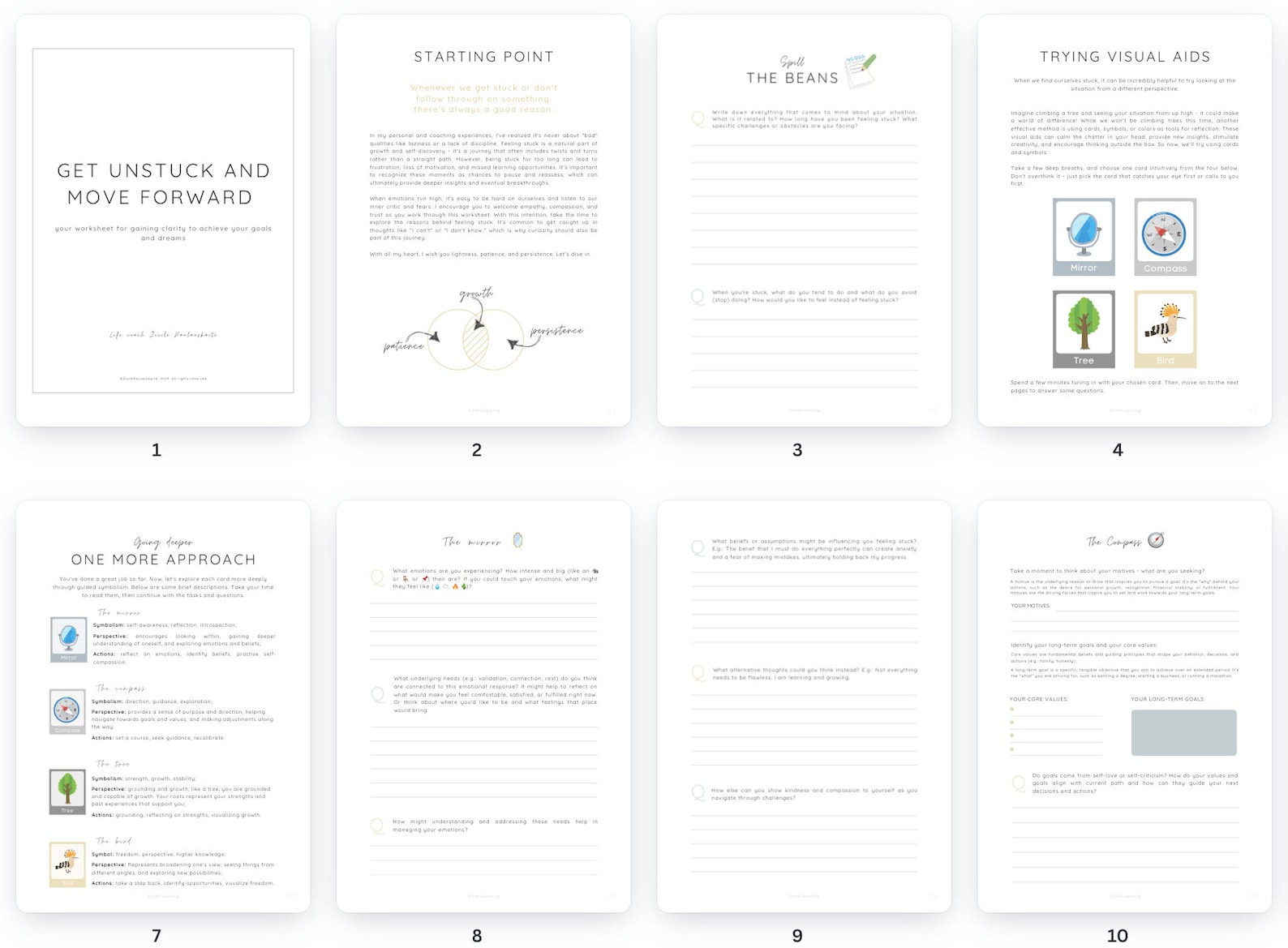 Get Unstuck and Move Forward Worksheet, 22 Pages for Clarity to ...