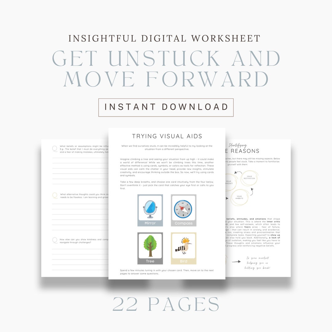 Get Unstuck and Move Forward Worksheet, 22 Pages for Clarity to ...