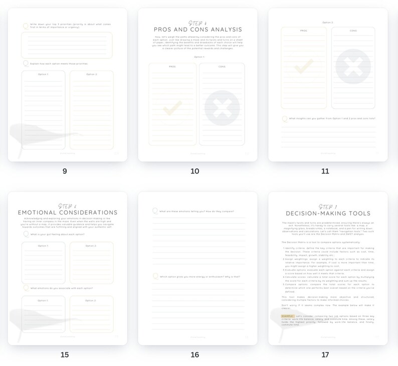 Decision Making Worksheet, Certified Life Coach Worksheet, Evaluate ...