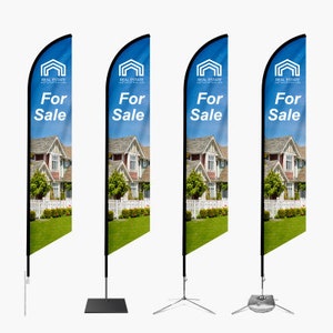 14ft Tall Feather Flags + Poly, Custom Flags, Feather, Banner, Banner Flag, Sail Flag, Full ...