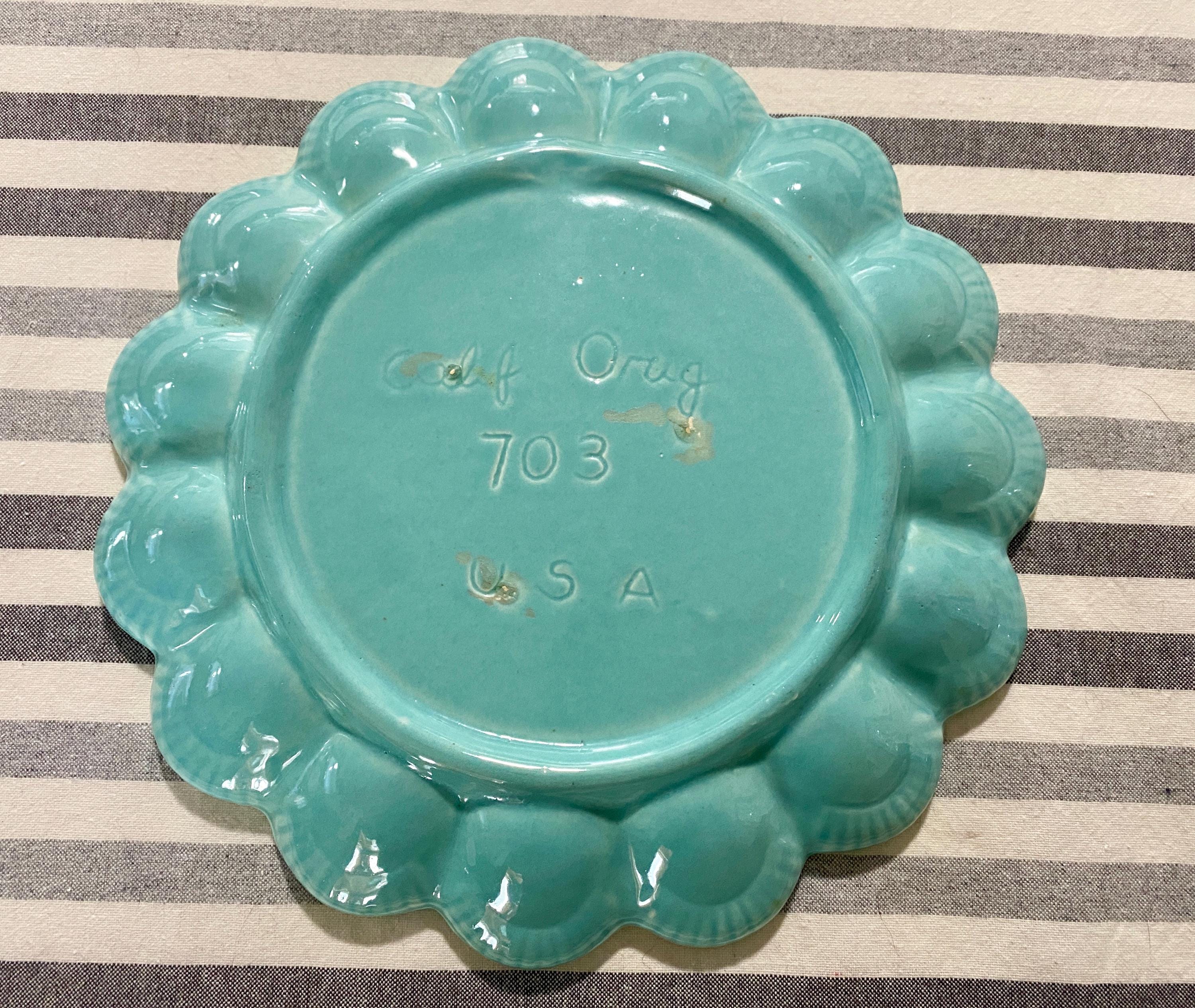 Vintage MCM Signed California Originals #703 Deviled Egg Plate Ceramic ...