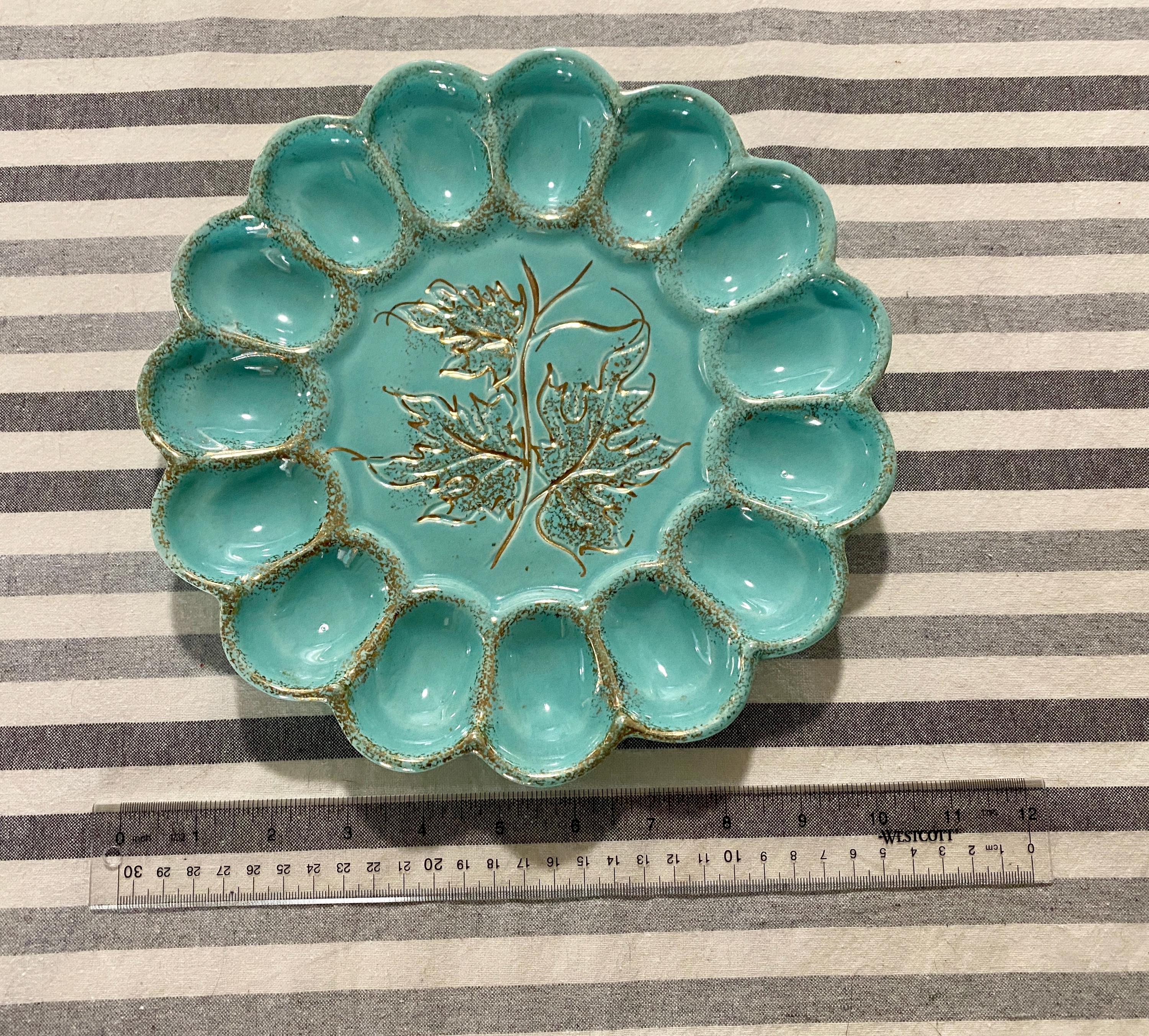 Vintage MCM Signed California Originals #703 Deviled Egg Plate Ceramic ...