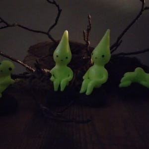 Wood Sprite Handmade Figure Atop a Moss Ball Glow in the Dark Forest ...