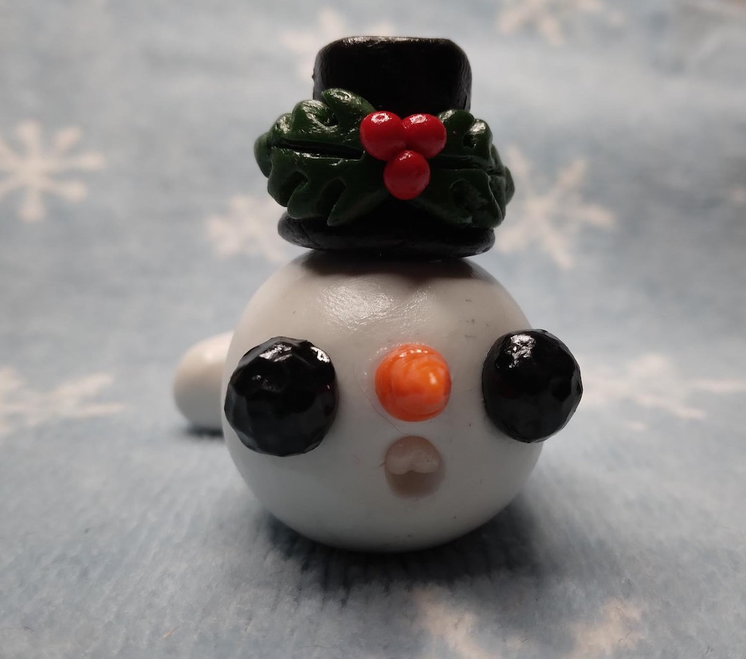 Cute Worm Figurine, Snowman Worm, Pet Worm, Holiday Worm, Worm With ...