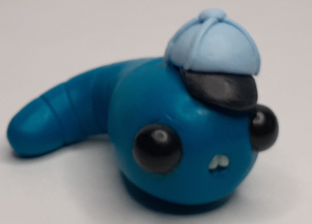Cute & Silly Worm, Worm With Teeth Figurine, Child Worm, Worm Wearing ...