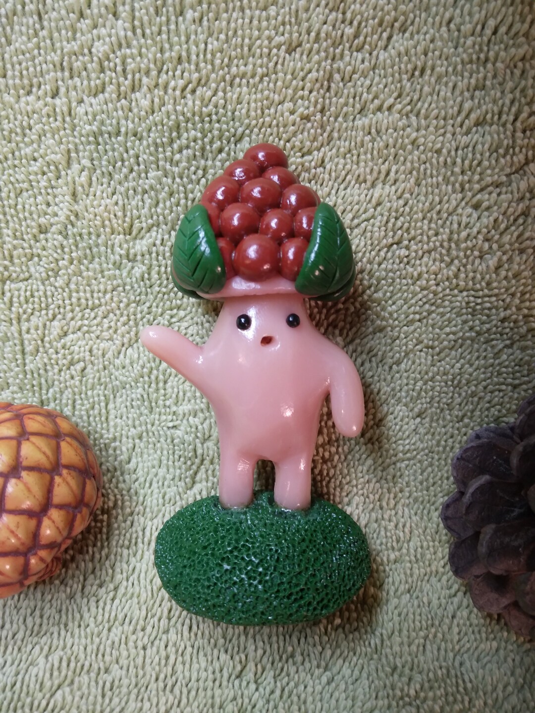 Kawaii Raspberry Cap Cutest Little Mushroom Person Miniature Figure ...