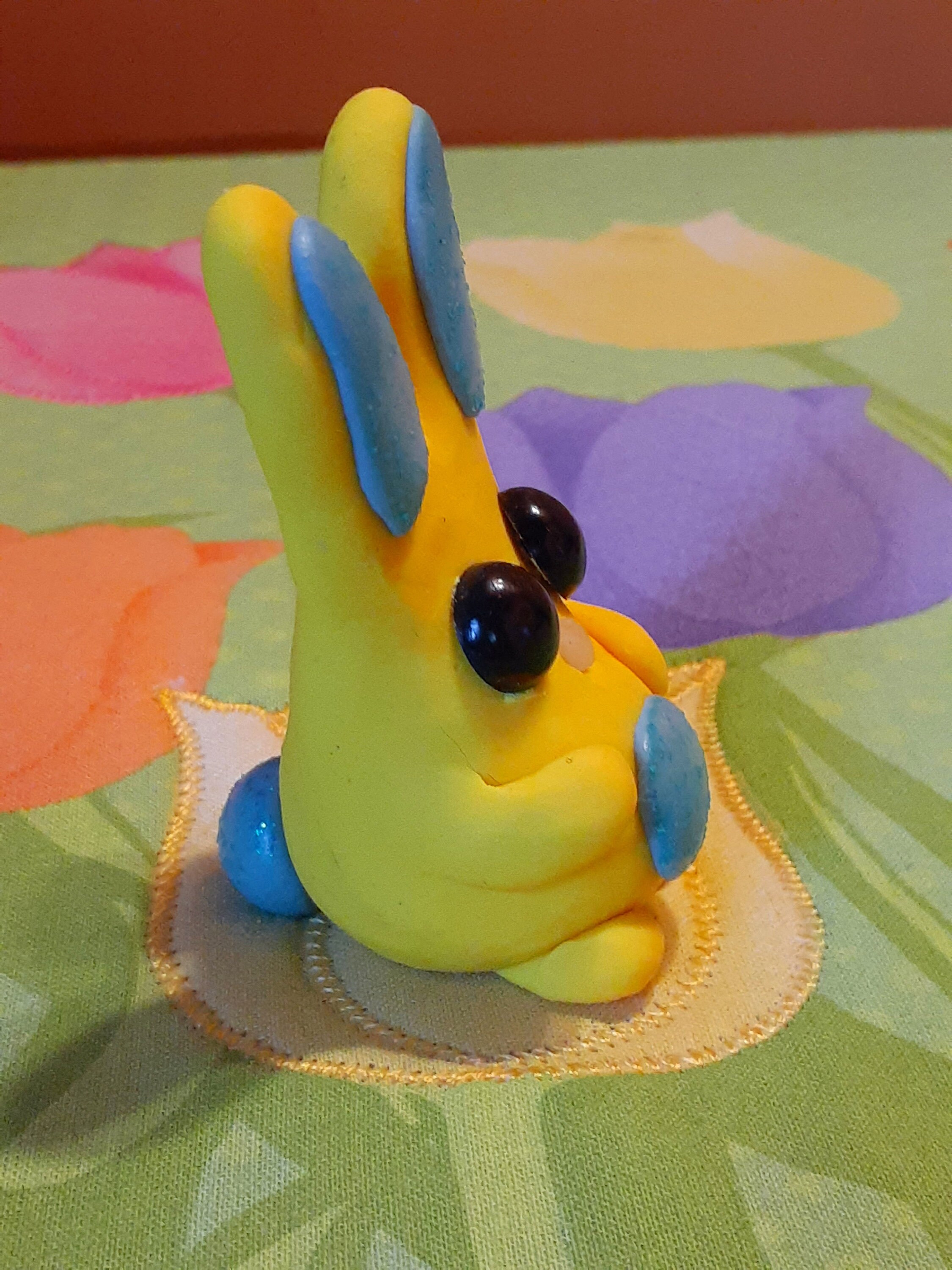 Handmade Poly Clay Silly Toofer Goofer EASTER BUNNY Miniature Figurine ...