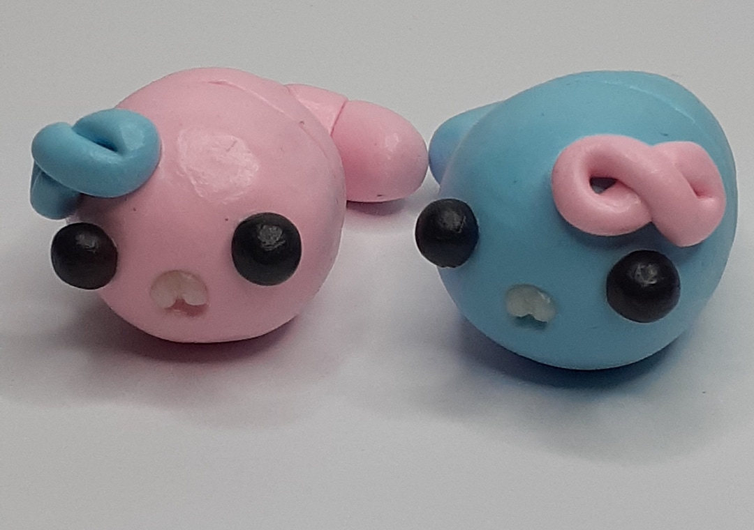 Cute Worm Figurines, Twin Pastel Worms, Pet Worms, Pastel Worms With ...