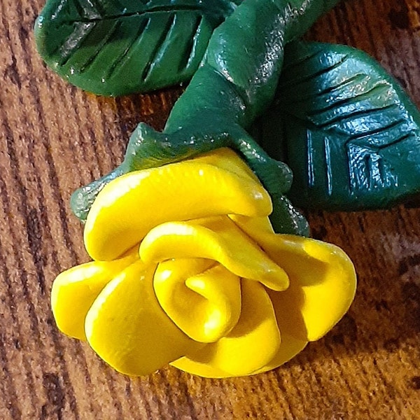 Yellow Rose Figurine - Etsy
