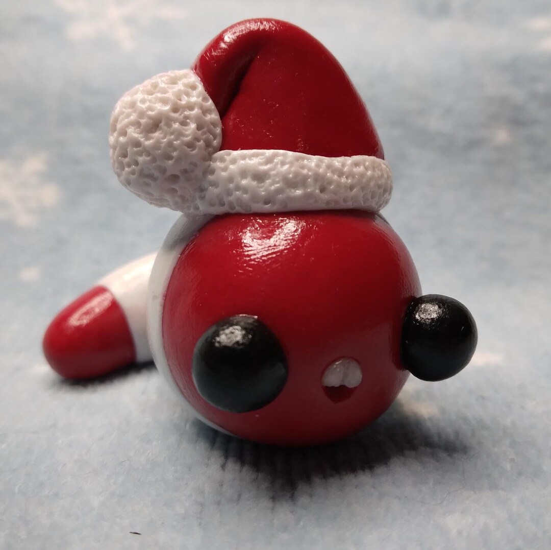 Cute Worm Figurine, Santa Worm, Pet Worm, Holiday Worm, Worm With Teeth ...