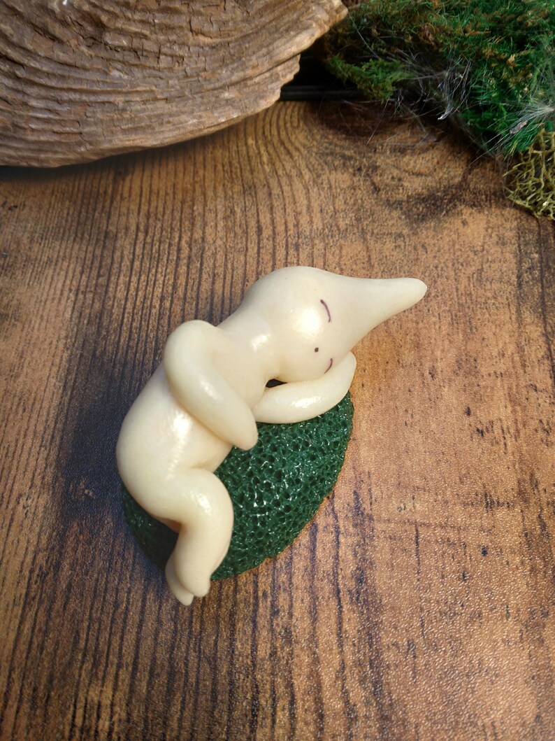 Wood Sprites Forest Figure Sleeping Atop a Moss Ball Dreaming Glow in ...