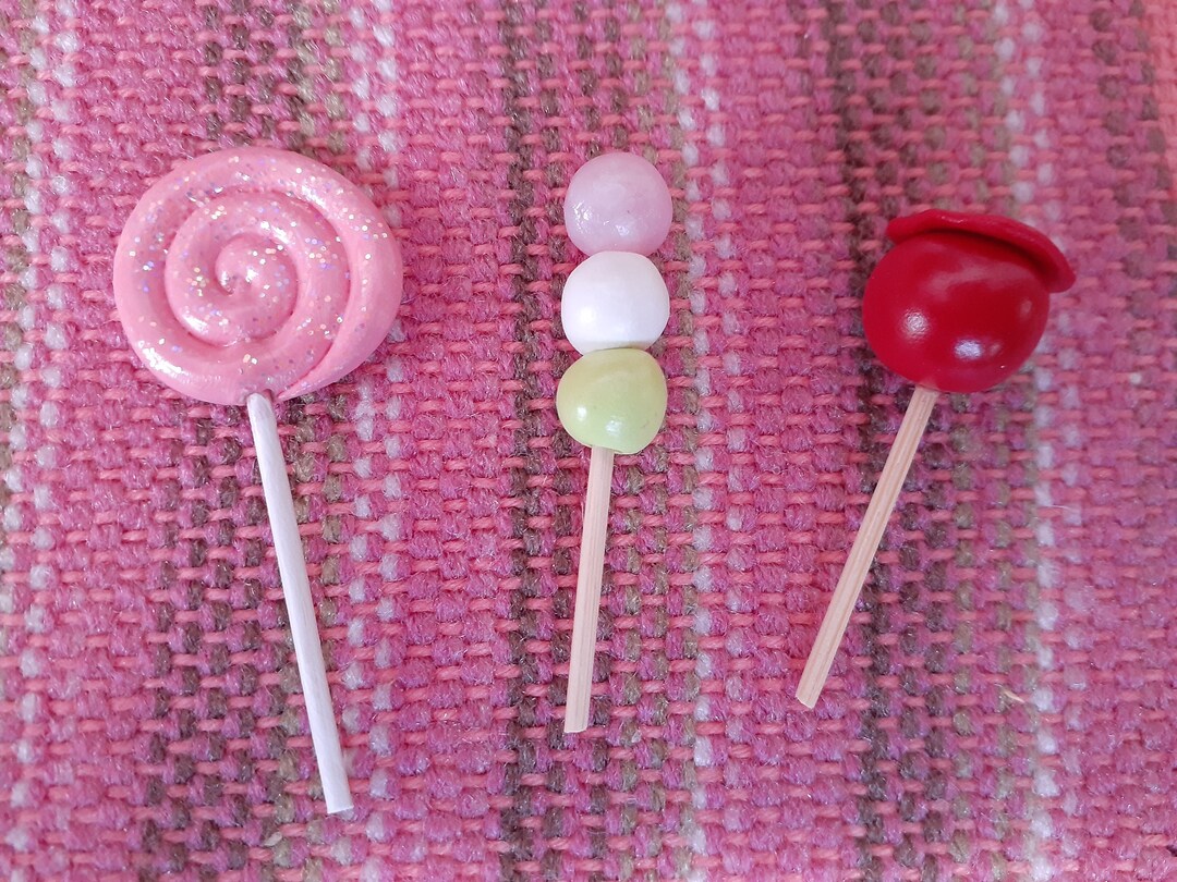 Set of Three Handmade Sweet Treat Props for Blythe Doll Sucker Dango ...