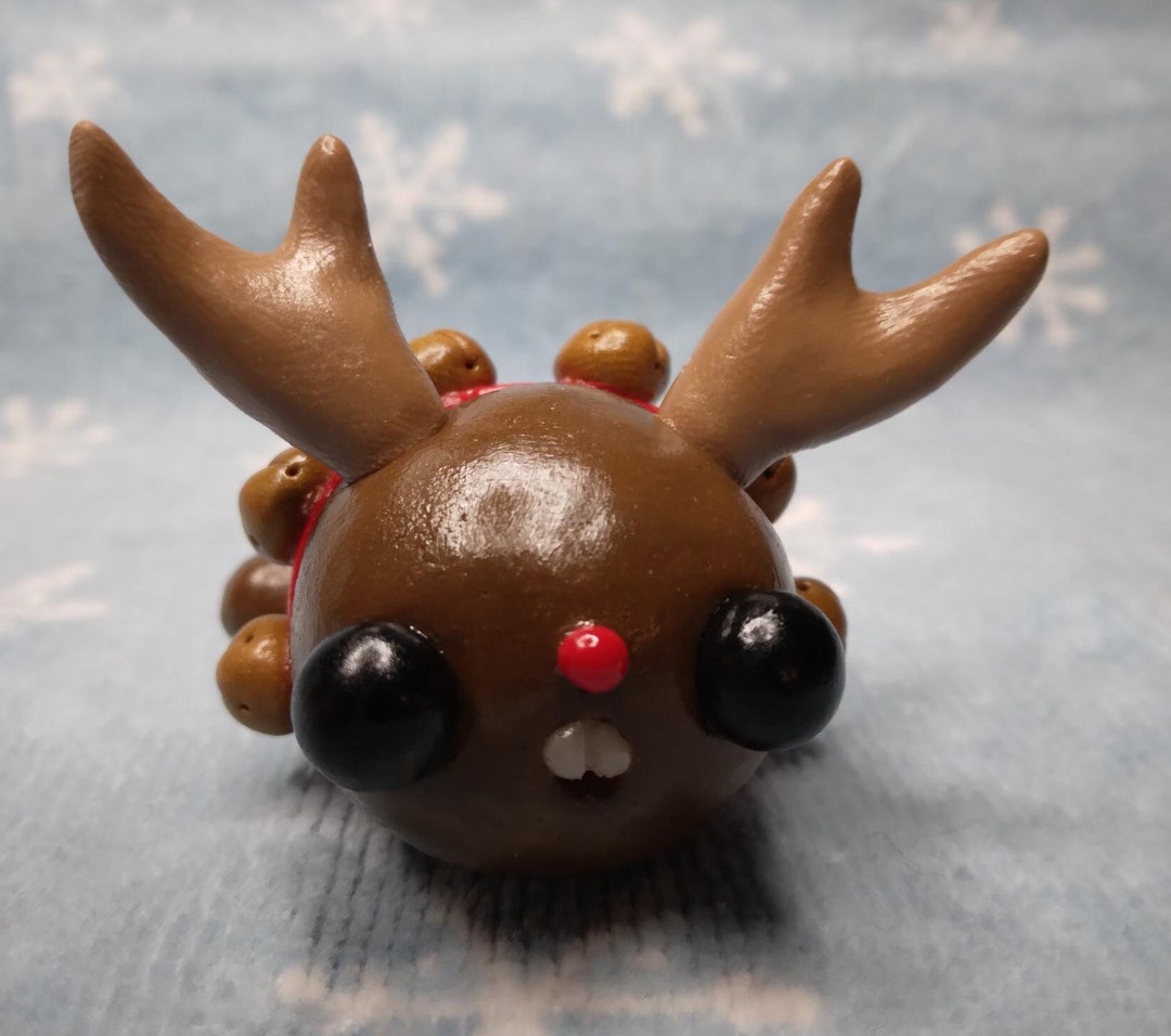 Rudolph the Red Nose Worm Figurine , Pet Worm, Holiday Worm, Worm With ...