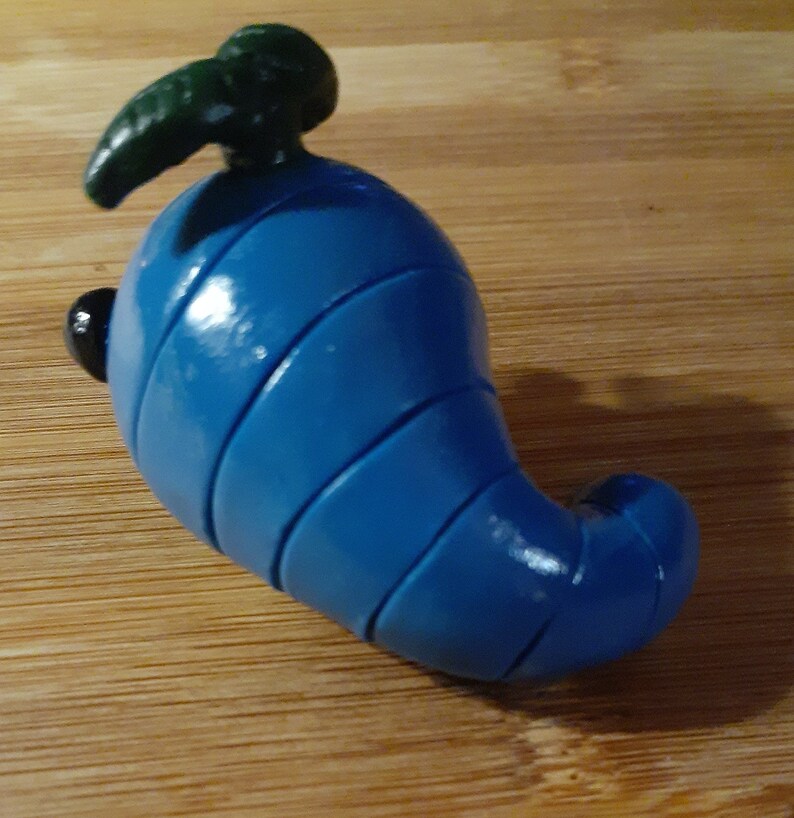 Cute & Silly Worm Figurine ~ Blue Barry Worm, Adopt a Worm, Worm Friend ...