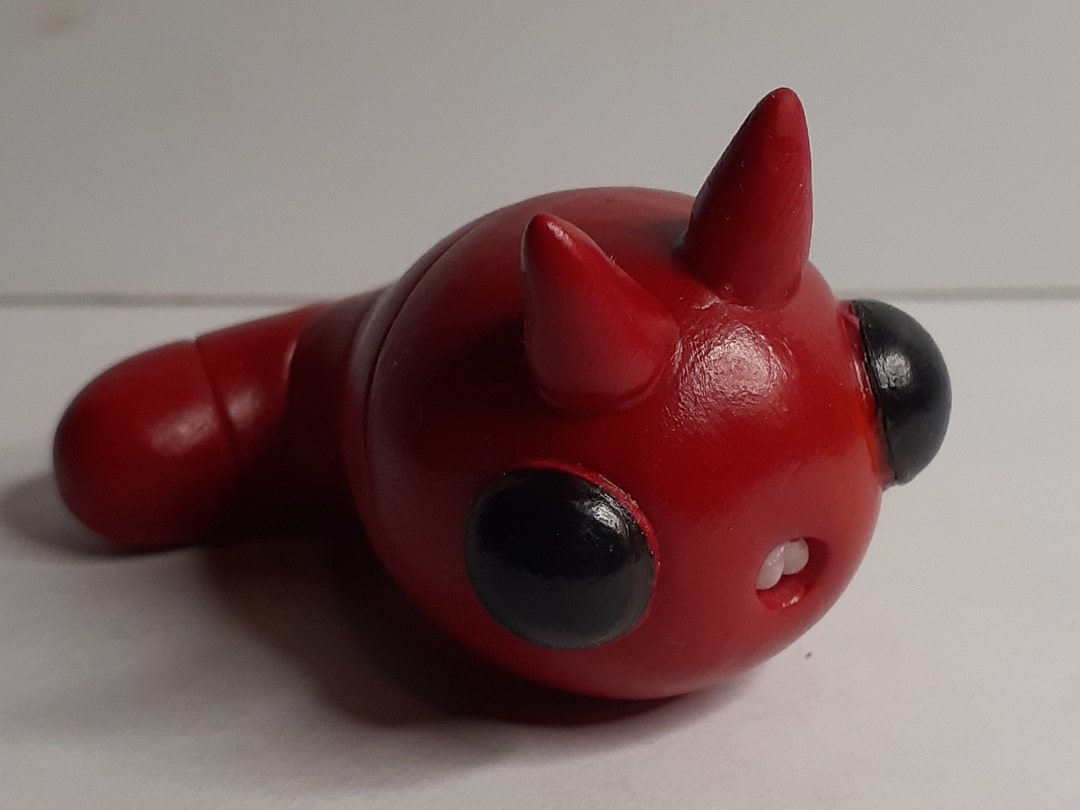 Cute Red Devil Worm With Teeth, Figurine,adopt a Worm, Worm Friend ...