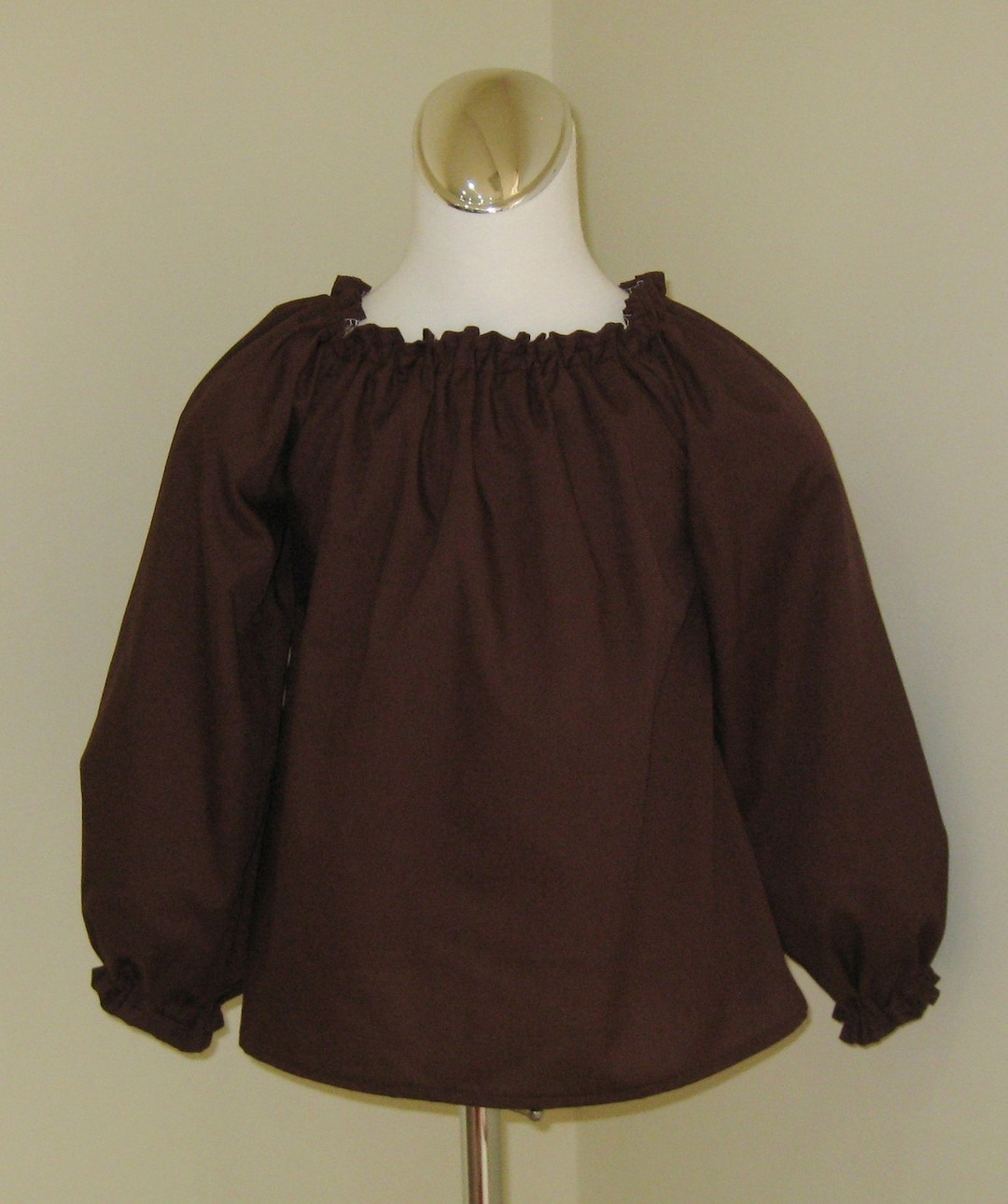 Brown Long Sleeve Peasant Top 12M to 7, Brown Top, Girl Top, Infant Top ...