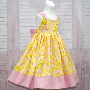 Pink Lemonade Dress, Pink Dress, Lemon Dress, Pink and Yellow Dress ...