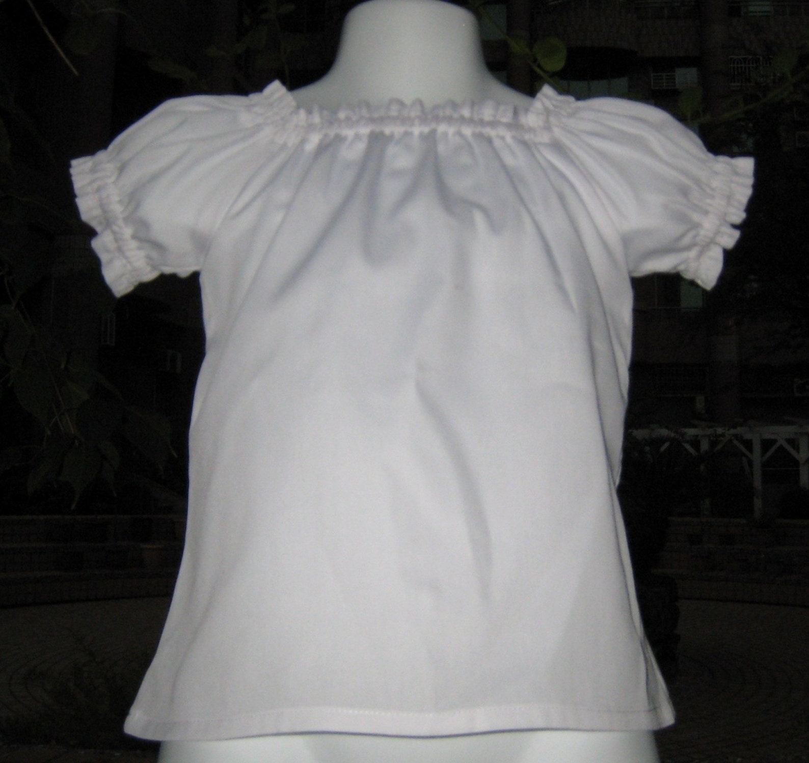 White Peasant Top 12M to 7, Peasant Top, Girls Peasant Top. White ...