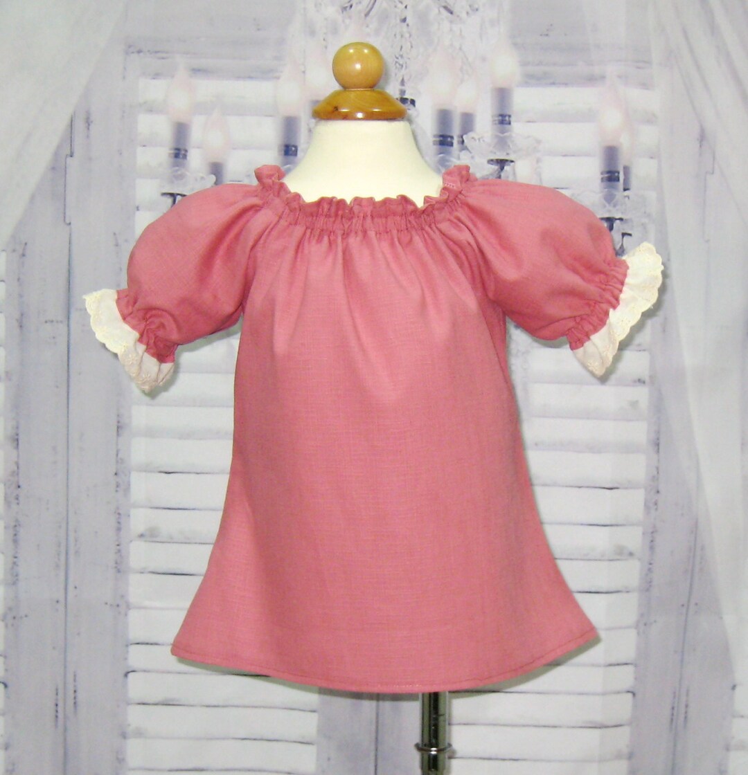 Dusty Rose Peasant Top 12M to 7, Peasant Top, Girls Peasant Top, Pink ...
