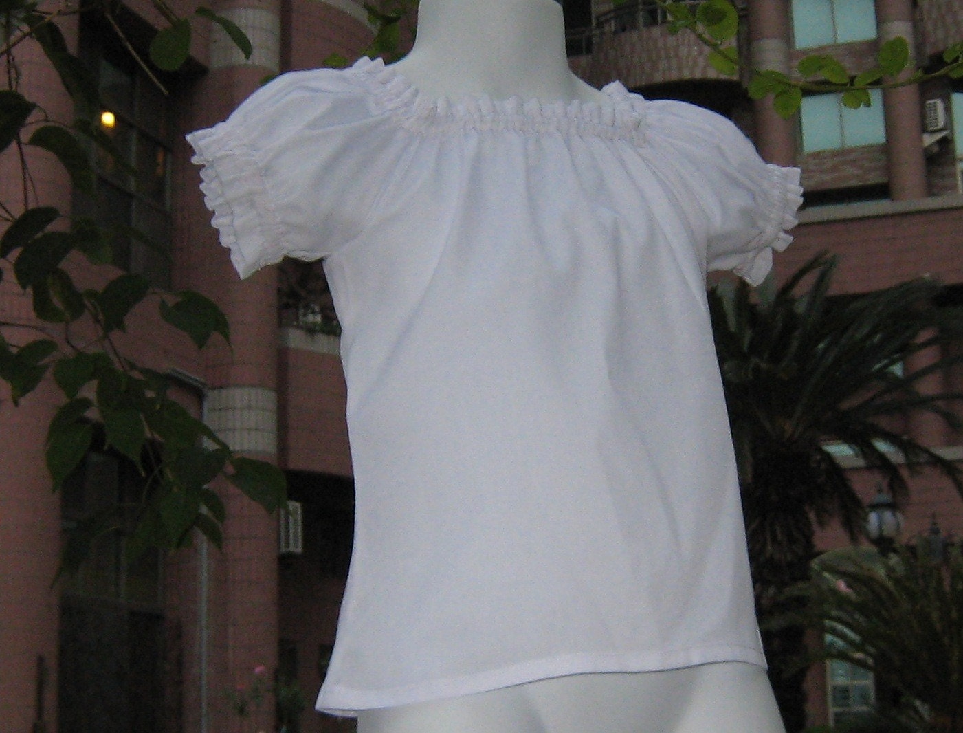 White Peasant Top 12M to 7, Peasant Top, Girls Peasant Top. White ...