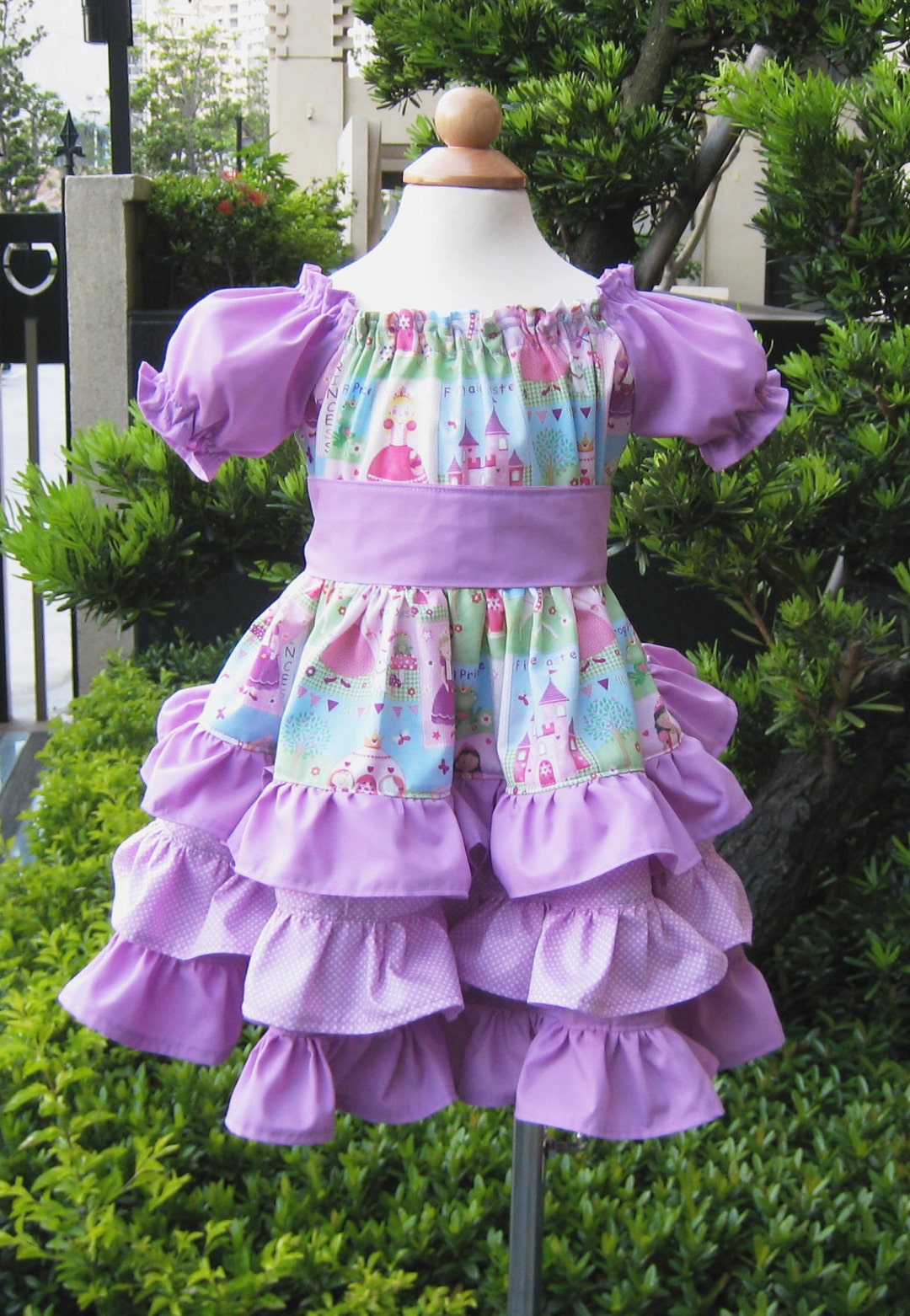 Princess Dress Girl Purple Dress Purple Ruffle Dress Lilac - Etsy