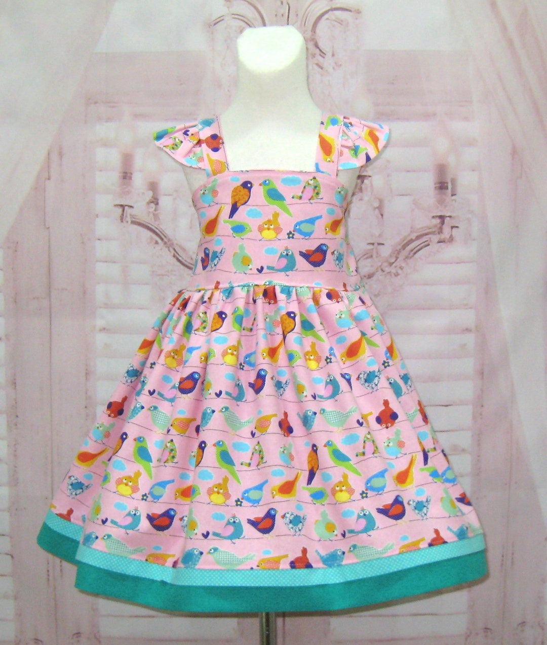 Bird Dress, Girl Pink Dress, Little Bird Dress, Farm Dress, Country ...