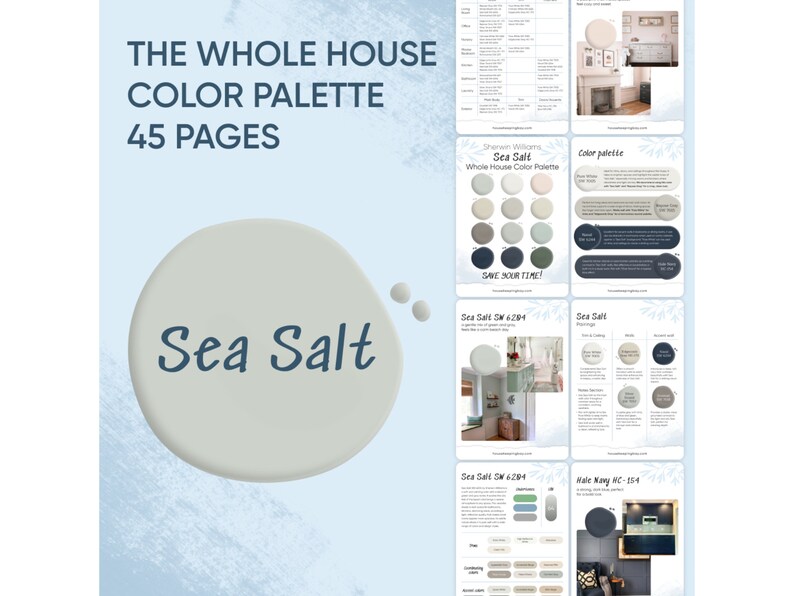 Sea Salt by Sherwin Williams Paint Color Palette SW 6204 Modern Coastal ...