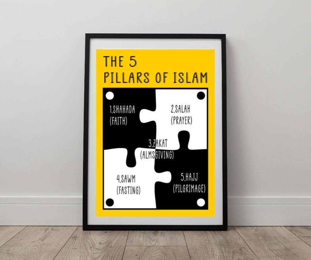 5 Pillars of Islam Digital Download, Islam Wall Art, Islamic Art Print, Islamic Frame. Arabic ...