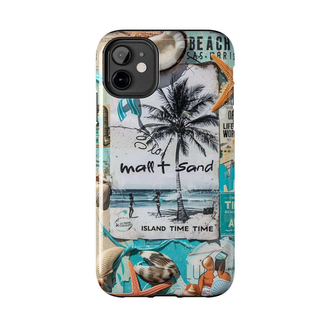 Tropical Beach Collage Phone Case, Coastal Aesthetic iPhone 11 12 13 ...