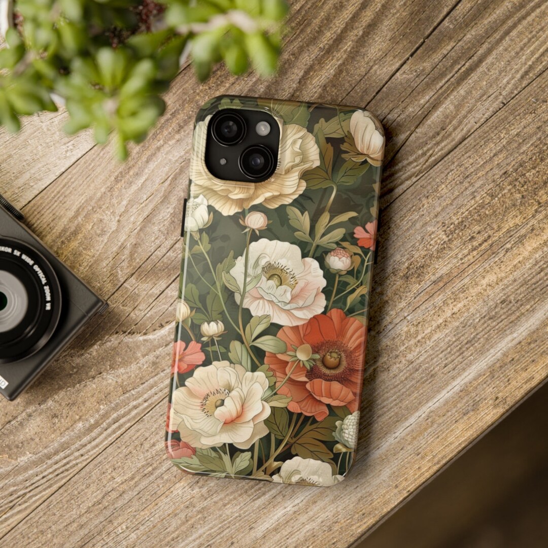 Vintage Floral Garden Phone Case, Botanical Bloom Design iPhone 11 12 ...
