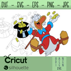 Scrooge Mc Duck Hand Made SVG, PNG, Dxf, Sublimation, Cricut, Walt ...