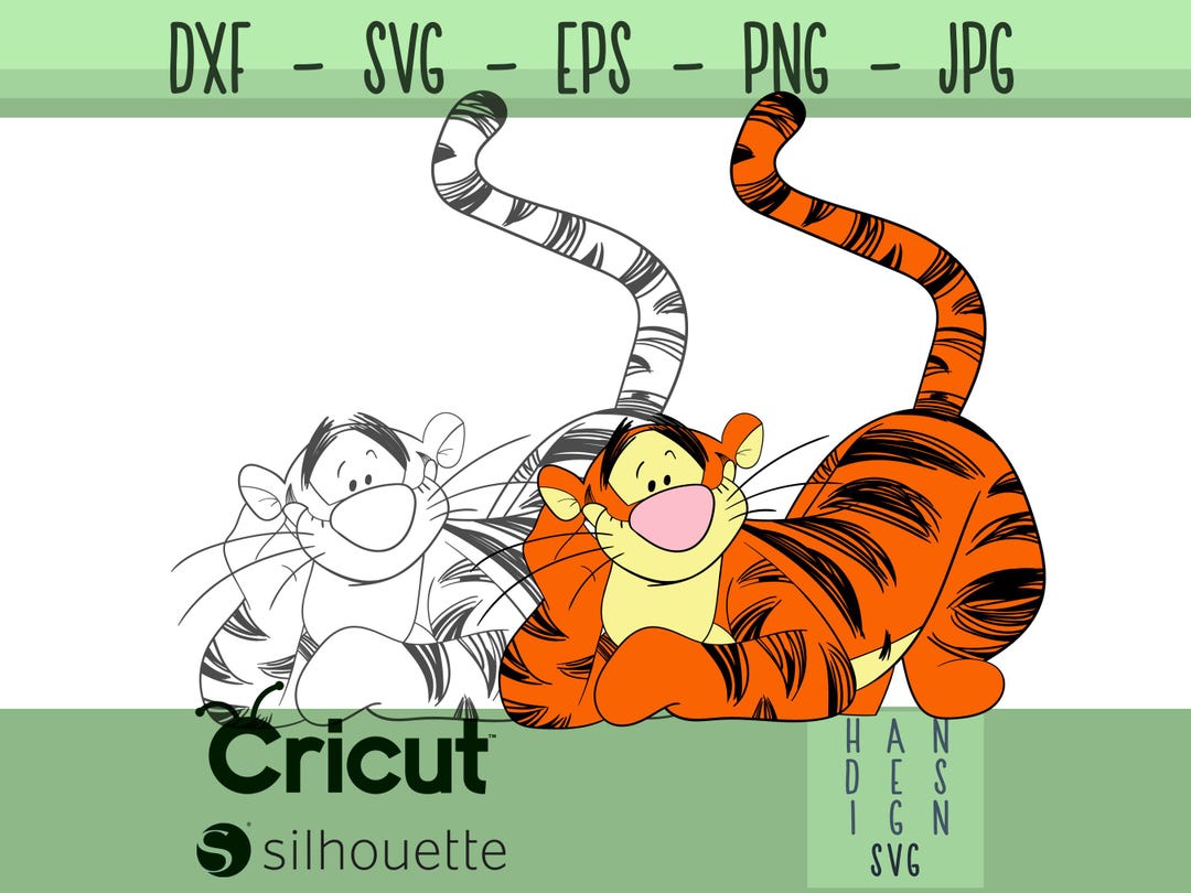 Cute Tiger Hand Made SVG, Winnie the Pooh SVG, Tigger Clipart & Cut ...